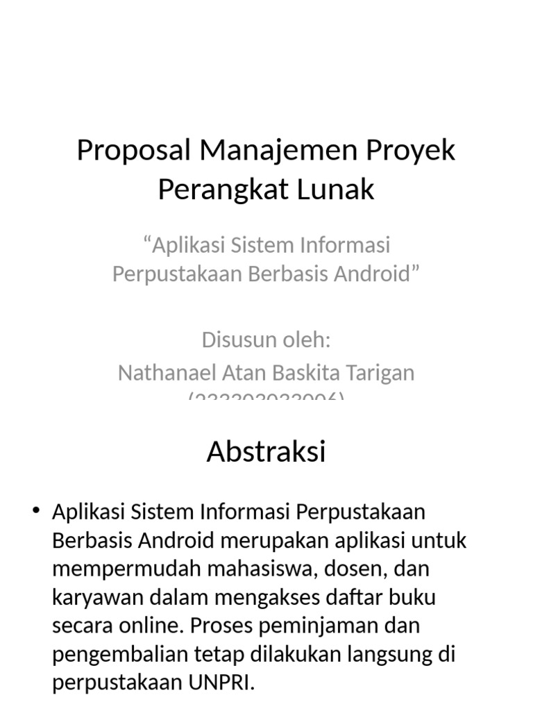 Proposal_Manajemen_Proyek_Perangkat_Lunak | PDF