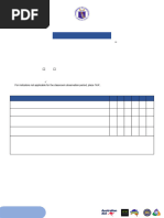 Classroom Observation Tool 2024-2025 | PDF | Learning | Teachers