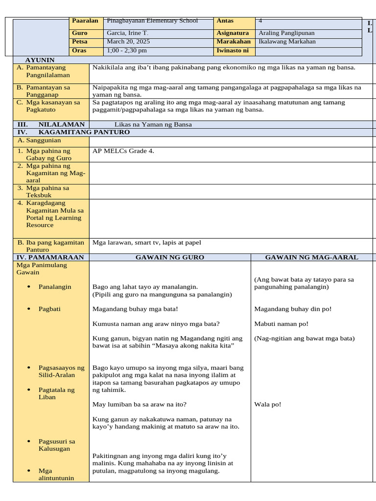 Araling Panlipunan Likas Na Yaman | PDF