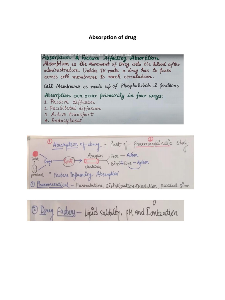 Absorption of Drug | PDF