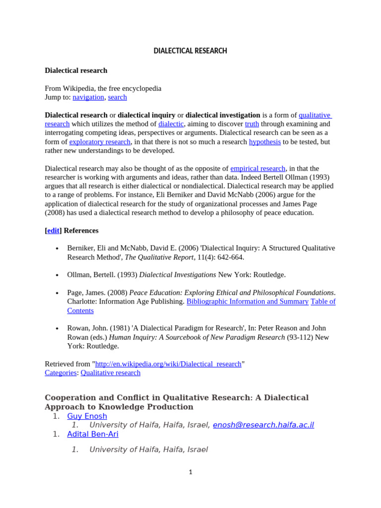 Dialectical Research | PDF | Rhetoric | Dialectic