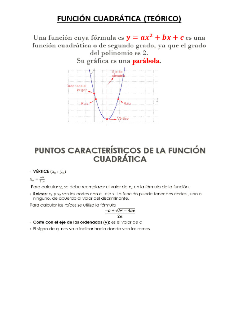 Función Cuadrática Teor. - Practico | PDF