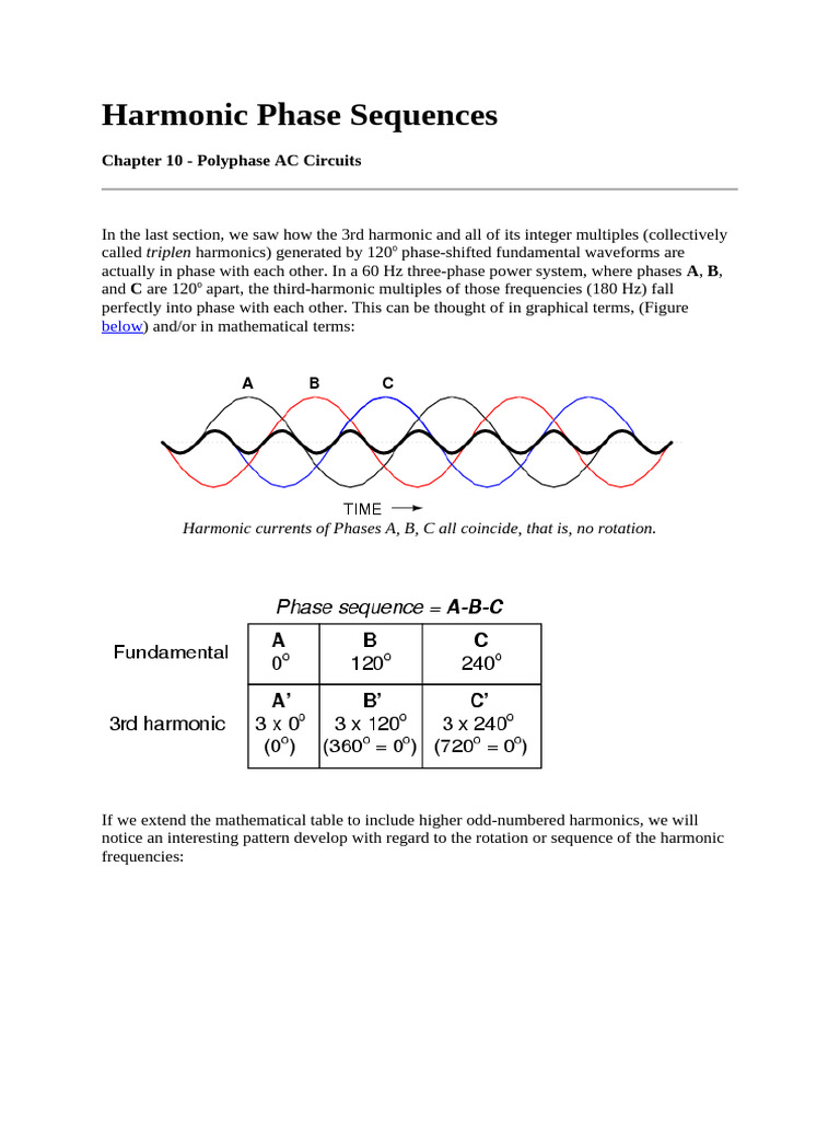 Harmonic Phase Sequences | PDF