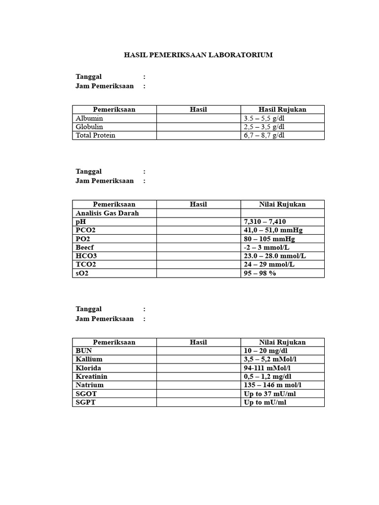 Hasil Pemeriksaan Laboratorium | PDF