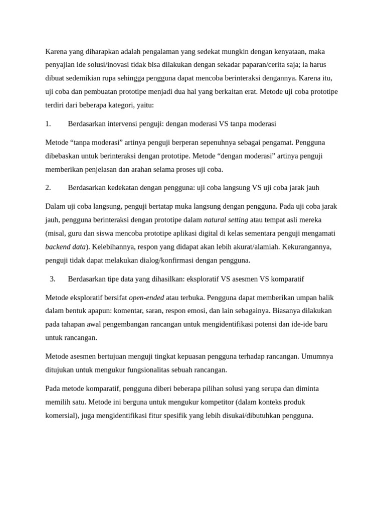 Metode Uji Coba | PDF