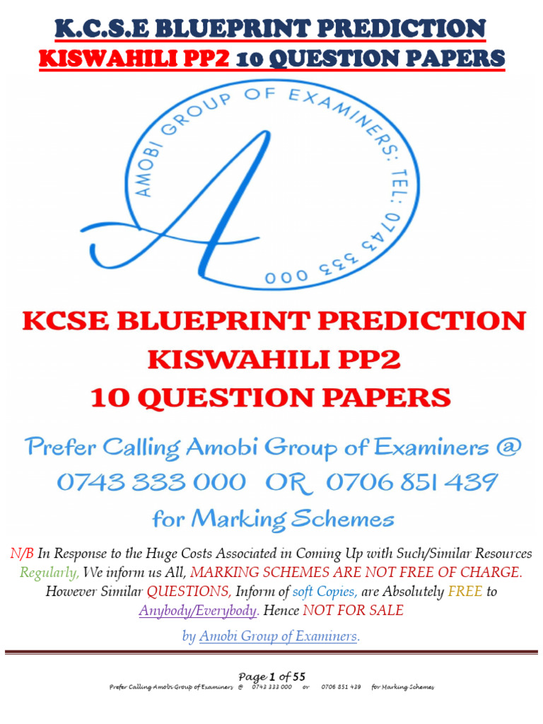 Kisw Pp2 BP 10 QP Kcse Prediction | PDF
