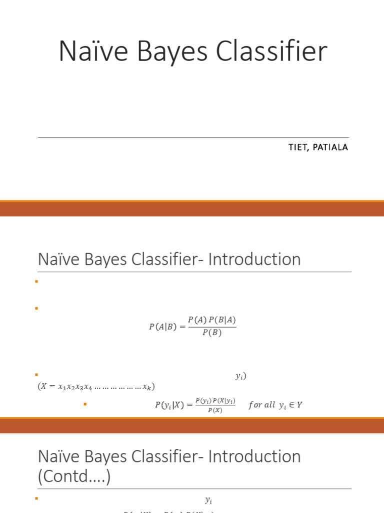 16 - Naïve Bayes Classifier | PDF | Applied Mathematics | Statistical ...