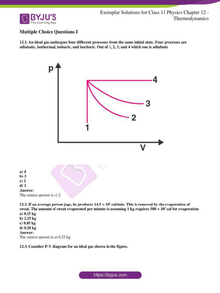 11 Physics Chapter 12 Thermodynamics | PDF