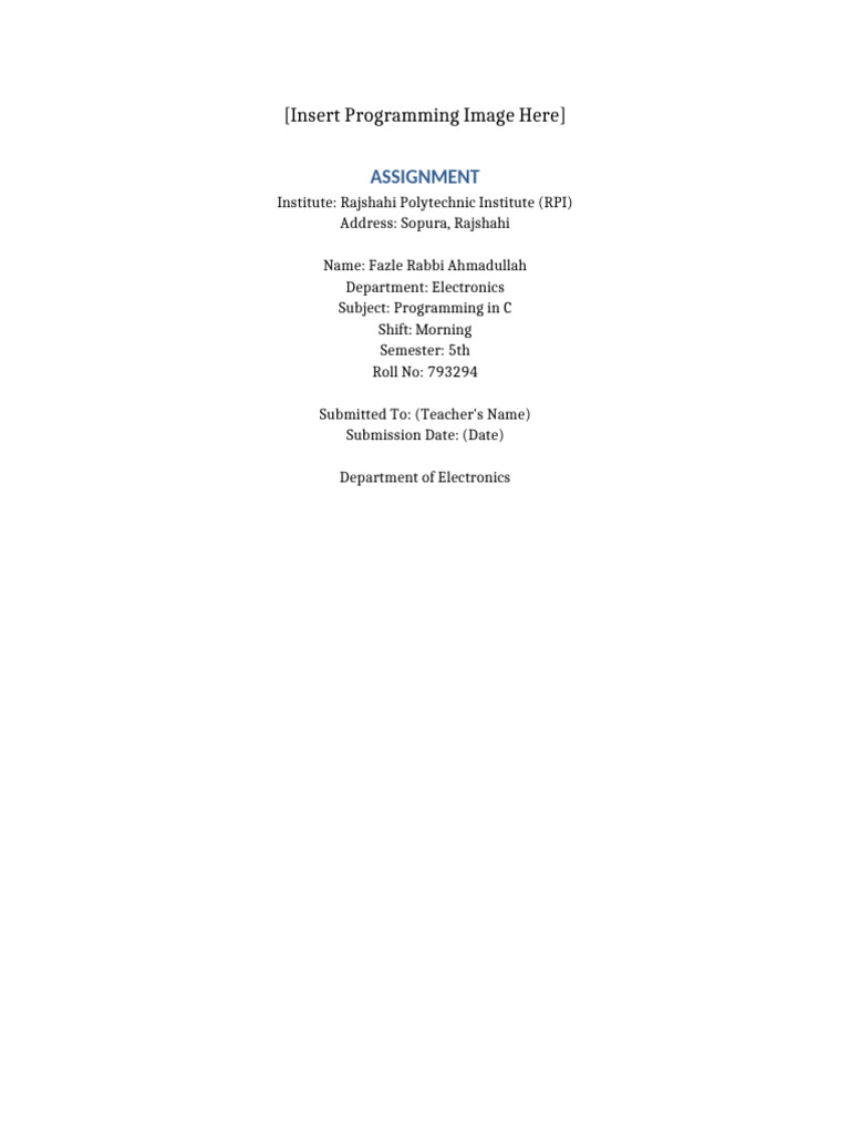 Assignment Cover Page (1) | PDF
