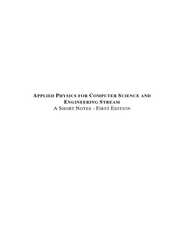 Applied Physics For Computer Science and Allied Programmes CK | PDF ...