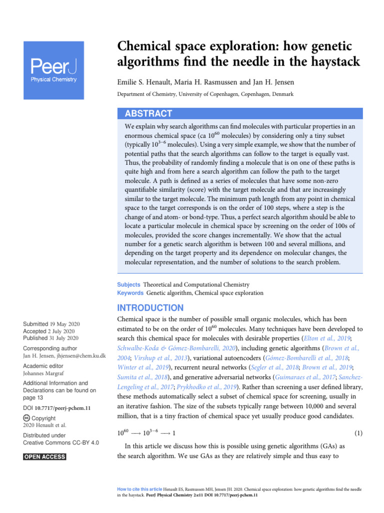 Henault Et Al-Chemical Space Exploration How Genetic Algorithms Find ...