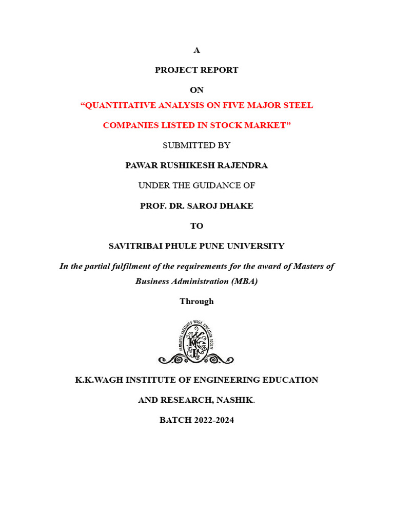 SIP Project Rushikesh | PDF | Investing | Stocks