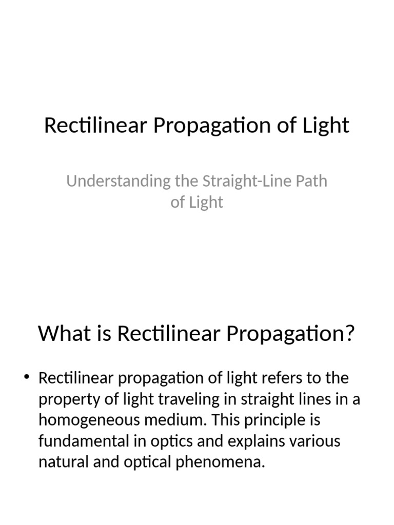 Rectilinear Propagation of Light | PDF