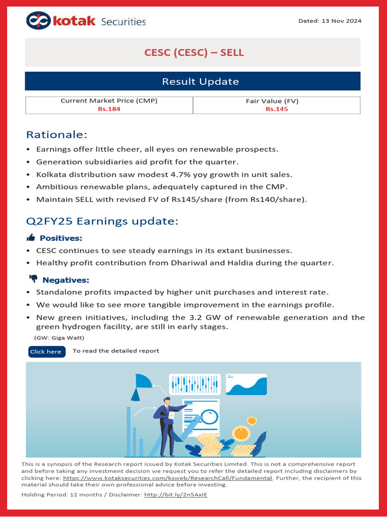1 CESC One Pager Q2FY25 Update | PDF