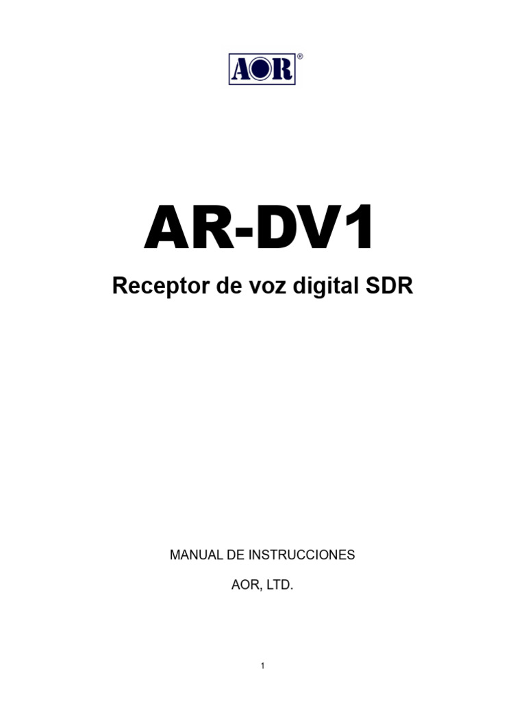 AR-DV1 Manual en Espanol | PDF | Ingeniería Electrónica | Ingeniería en telecomunicaciones