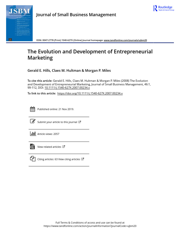 Evolution of Entrepreneurial Marketing | PDF | Entrepreneurship | Marketing