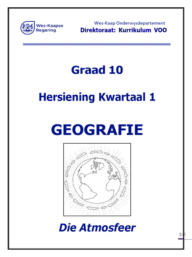 Geografie Graad 10 Hersieningsmateriaal Kwartaal 1 - 2022 | PDF