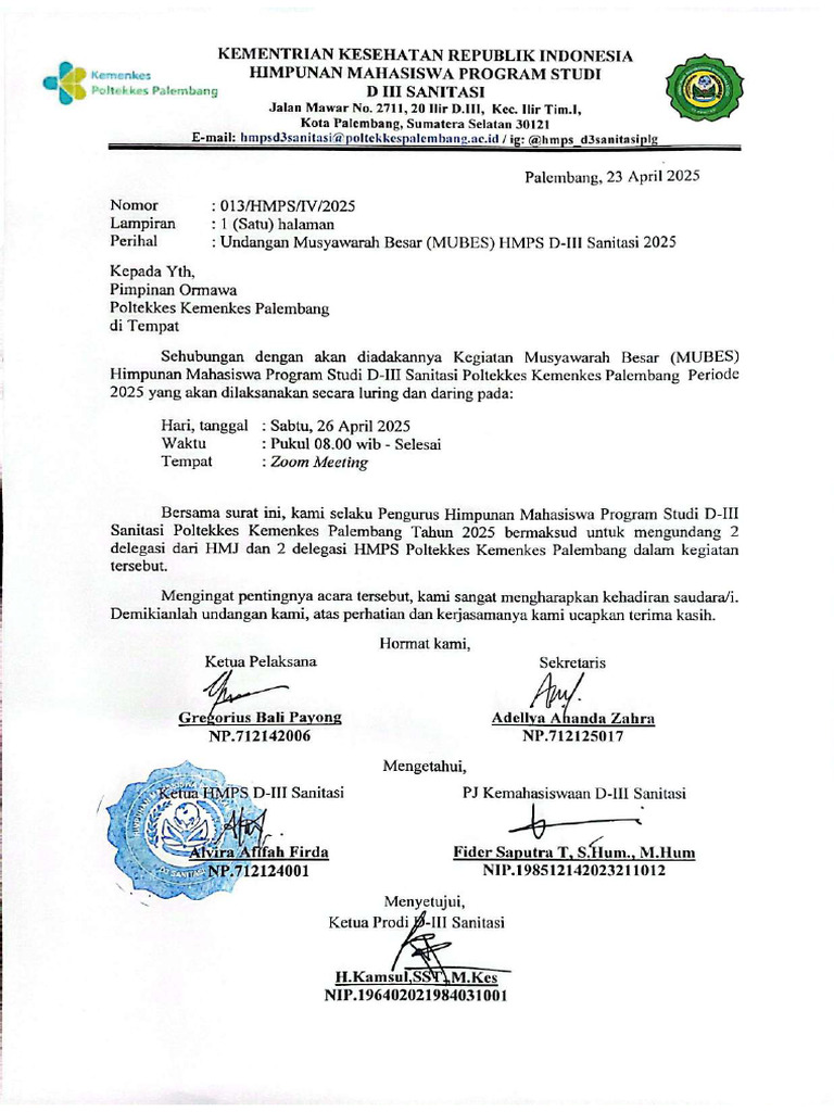 Undangan Mubes Ormawa (2025) | PDF