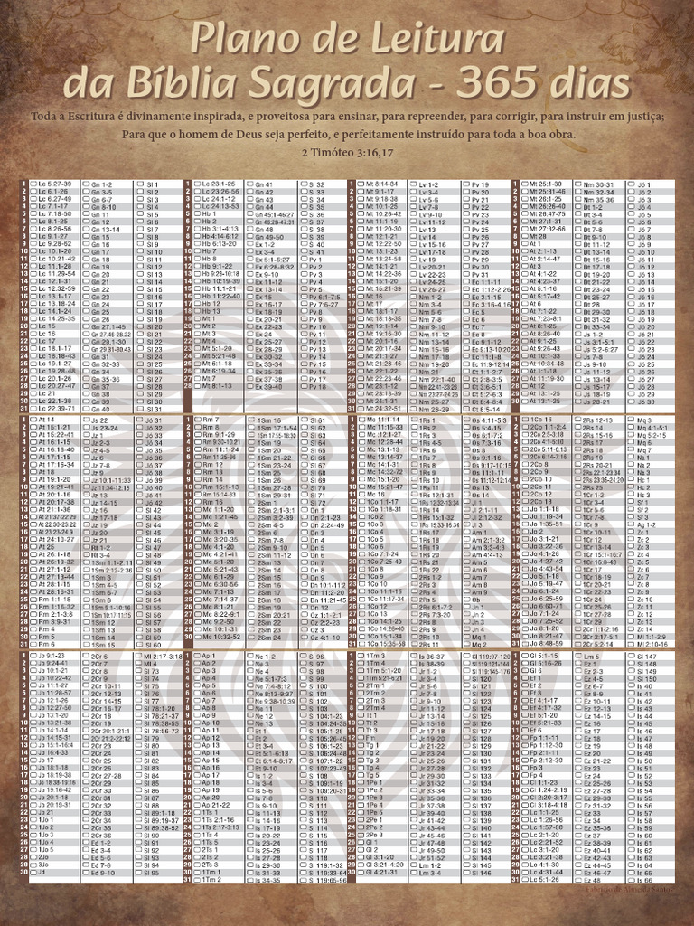 Plano de Leitura da Bíblia em 365 Dias | PDF