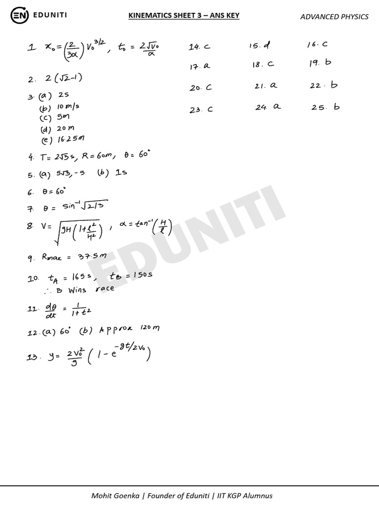 Answer Key Sheet 3 | PDF