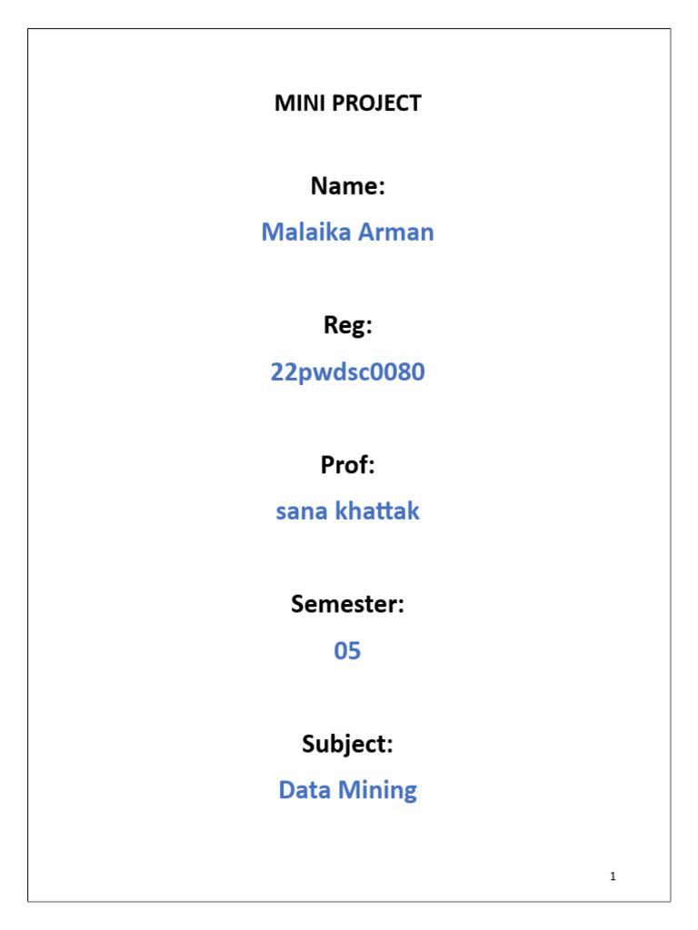 Miniproject by Malaika | PDF | Pasta | Foods