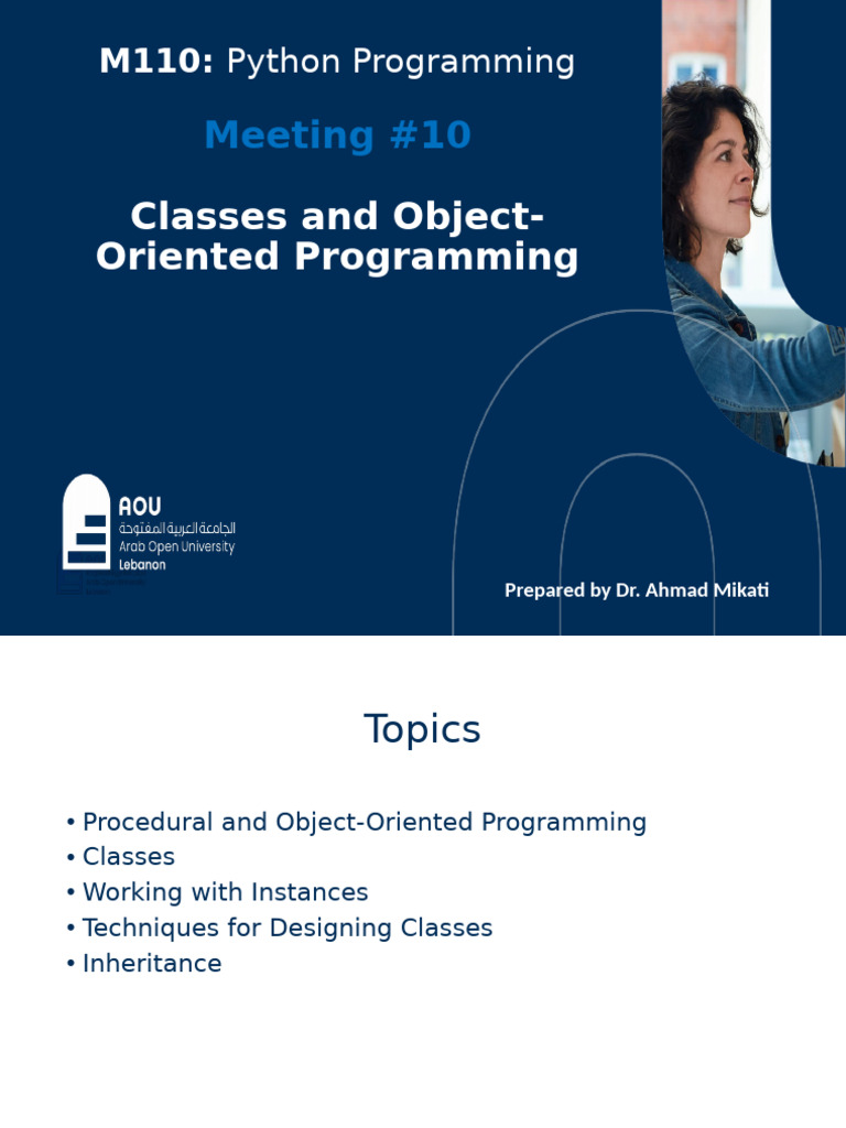 Meeting10 Classes and Object Oriented Programming S | PDF | Class (Computer Programming ...