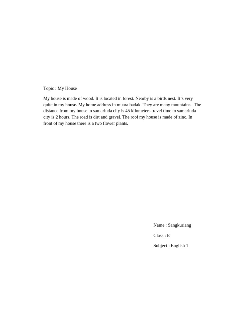 Topic My House | PDF