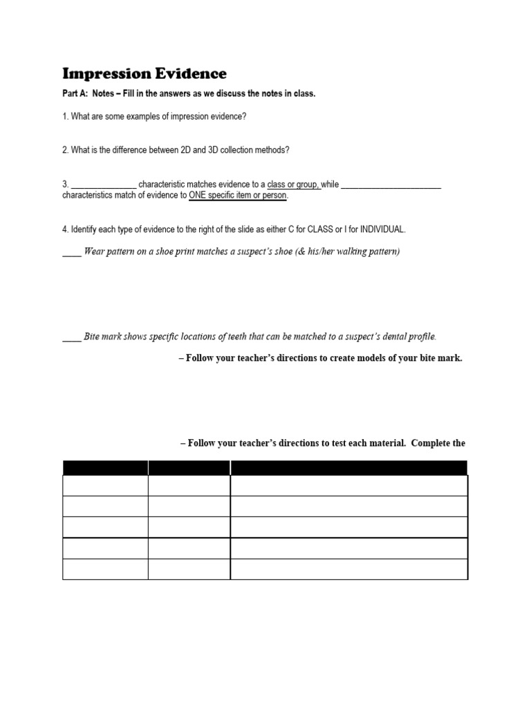 Analyzing Impression Evidence Techniques | PDF | Law Enforcement ...