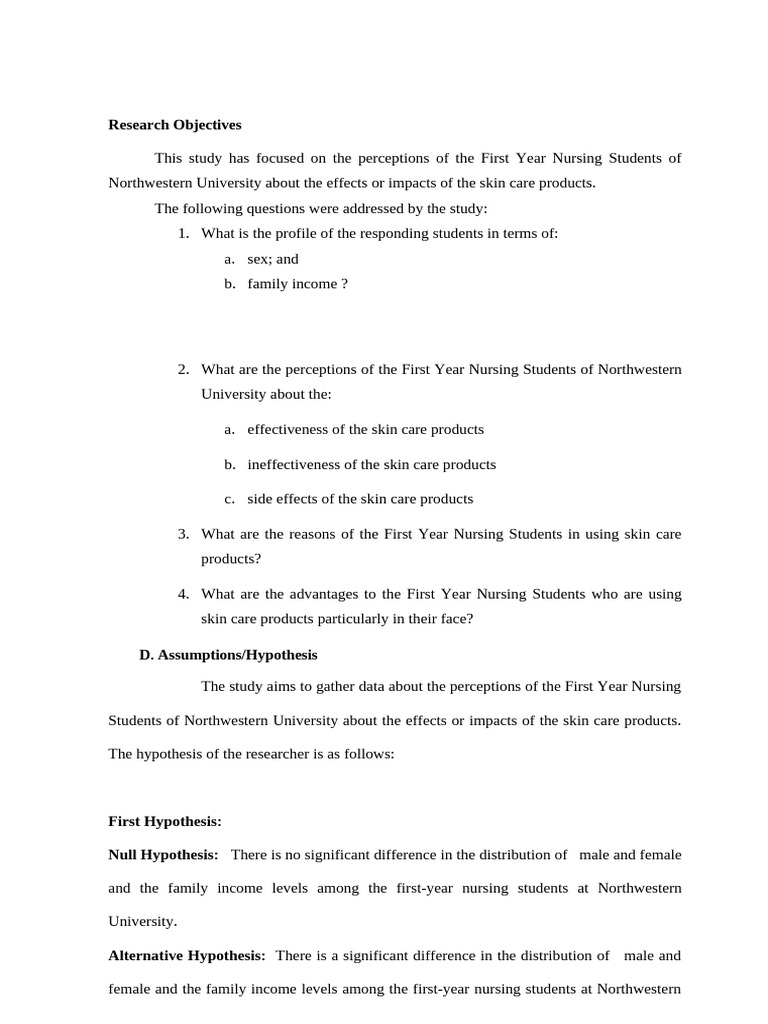 Research Objectives | PDF | Hypothesis | Scientific Method