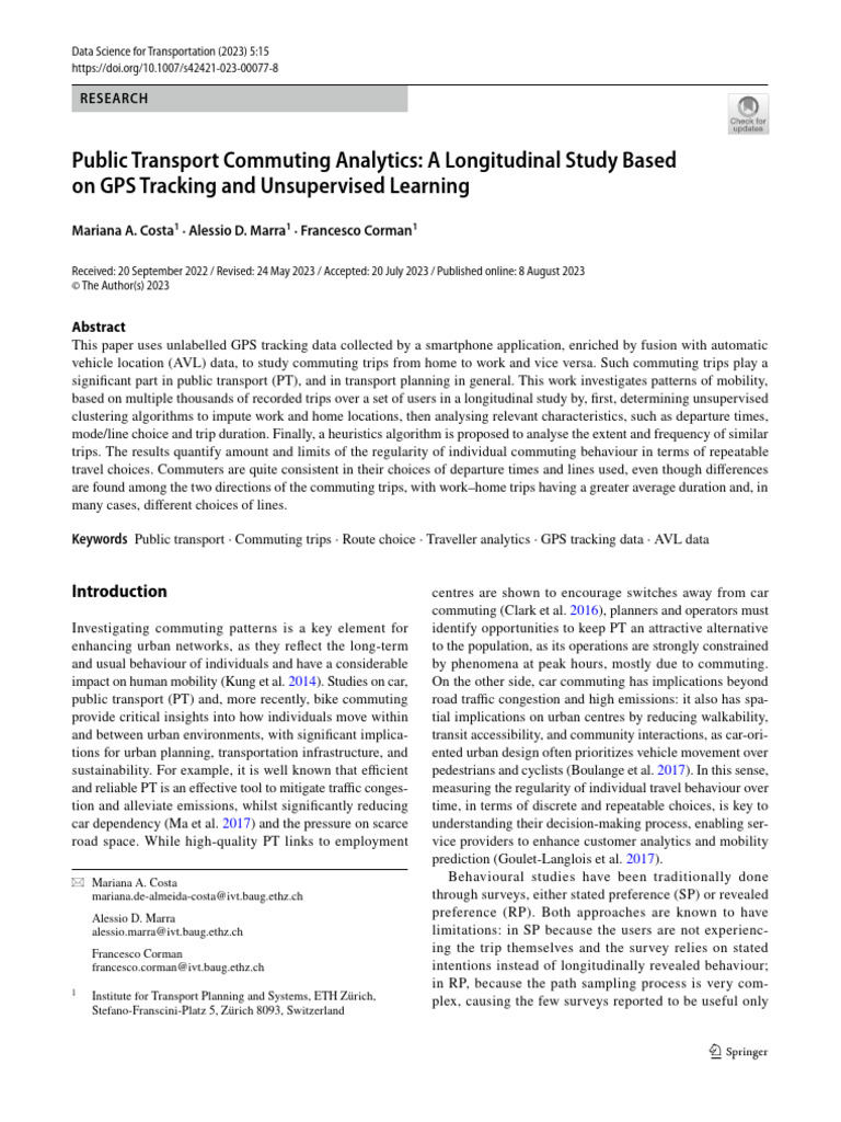 Public Transport Commuting Analytics: A Longitudinal Study Based On GPS ...