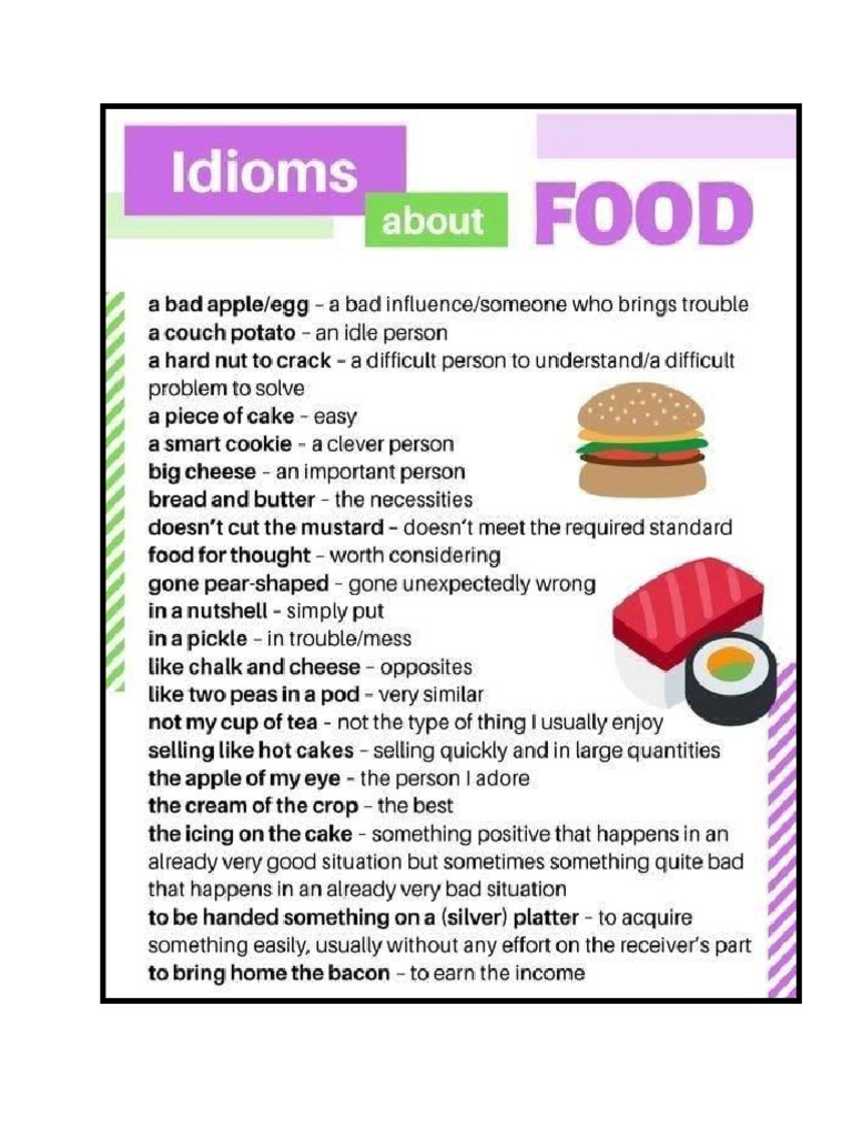 Idioms About Food | PDF