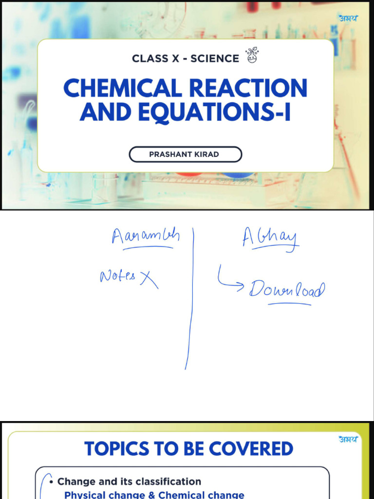 Chemical Reaction and Equations - 1 - 411 - Crwill-Invert | PDF