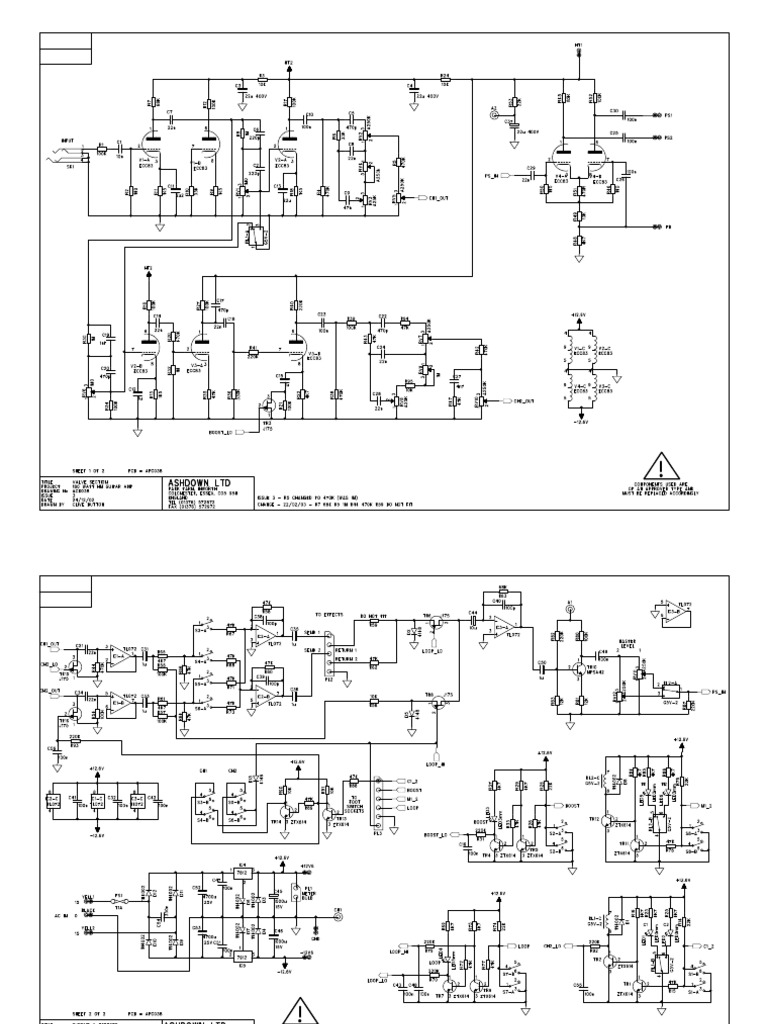 Ashdown 180W HM Guitar Amp (2002) Schematics | PDF