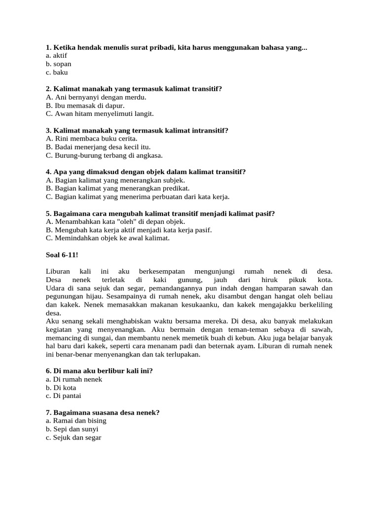 Soal Exam B. Indonesia Melvin | PDF