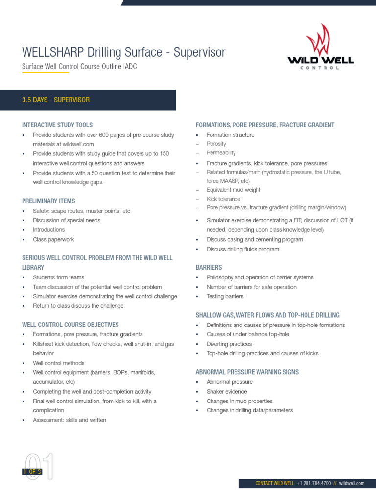 WellSharp Surface Control Course Outline | PDF | Chemical Engineering