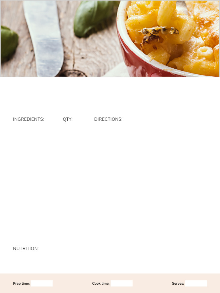 Adobe Acrobat Template Recipe Card 1 | PDF | Cheese | Cuisine