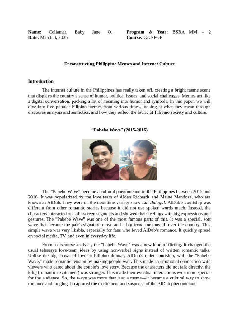 Deconstructing Philippine Memes and Internet Culture | PDF