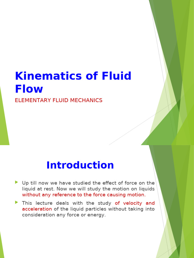 Fluid Flow Kinematics Explained | PDF | Fluid Dynamics | Laminar Flow