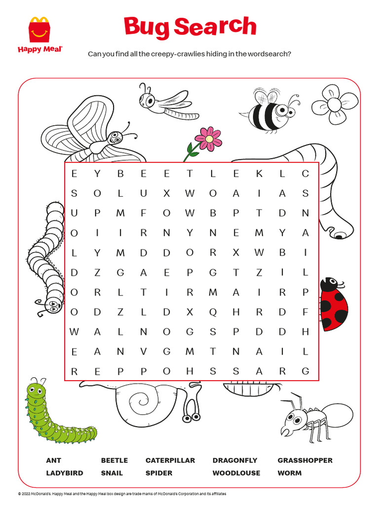 Bug Word Search Puzzle Challenge | PDF