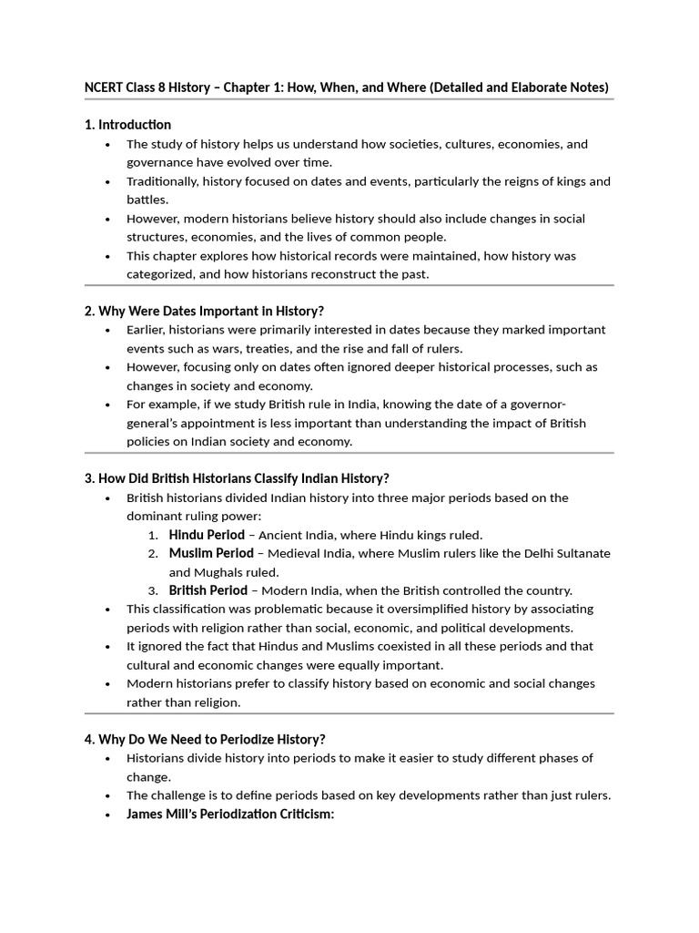 Class 8 NCERT History Notes: Chapter 1 | PDF | East India Company ...