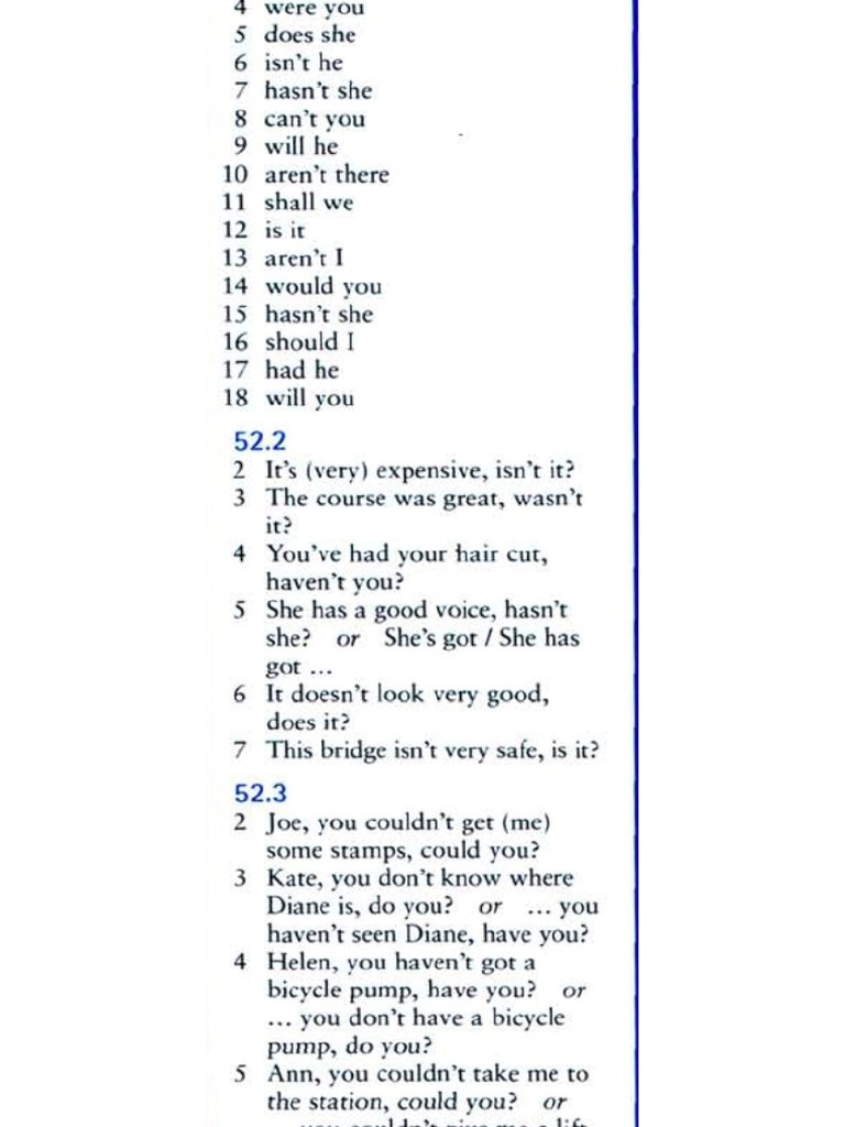Key Unit 52 Question Tags | PDF