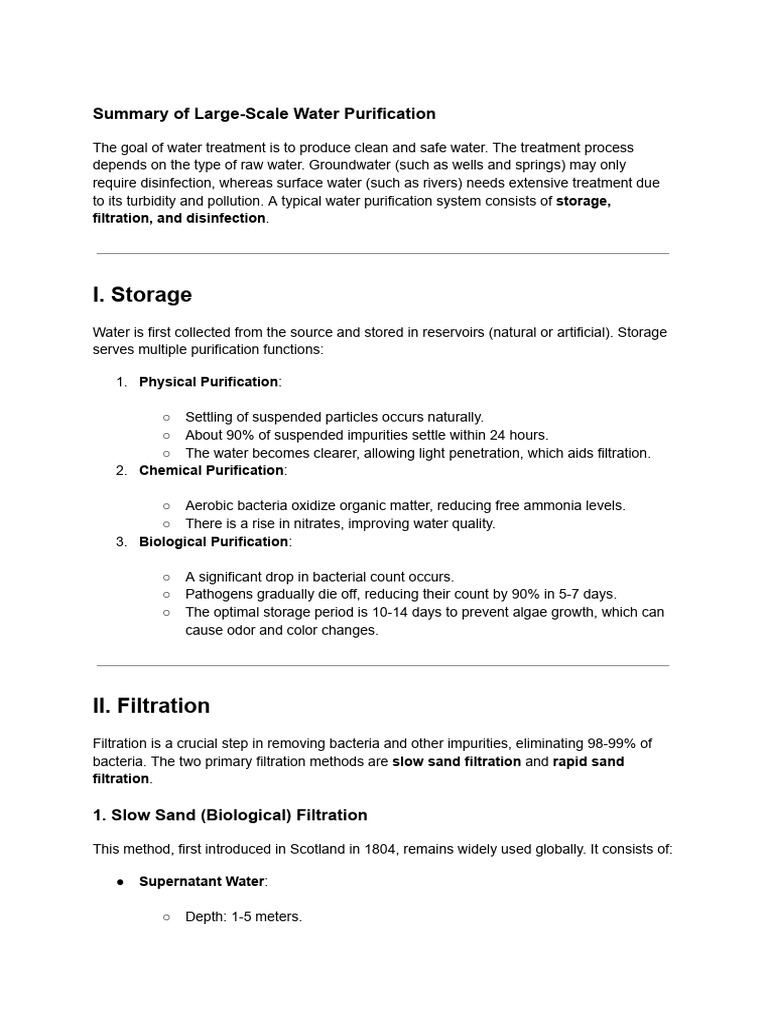 Large-Scale Water Purification Methods | PDF | Water Purification ...