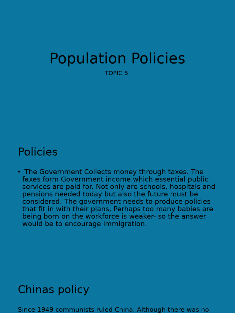 Population Policies | PDF