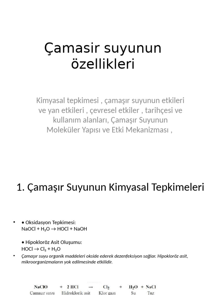 Camasir Suyu Teknik Sunum | PDF