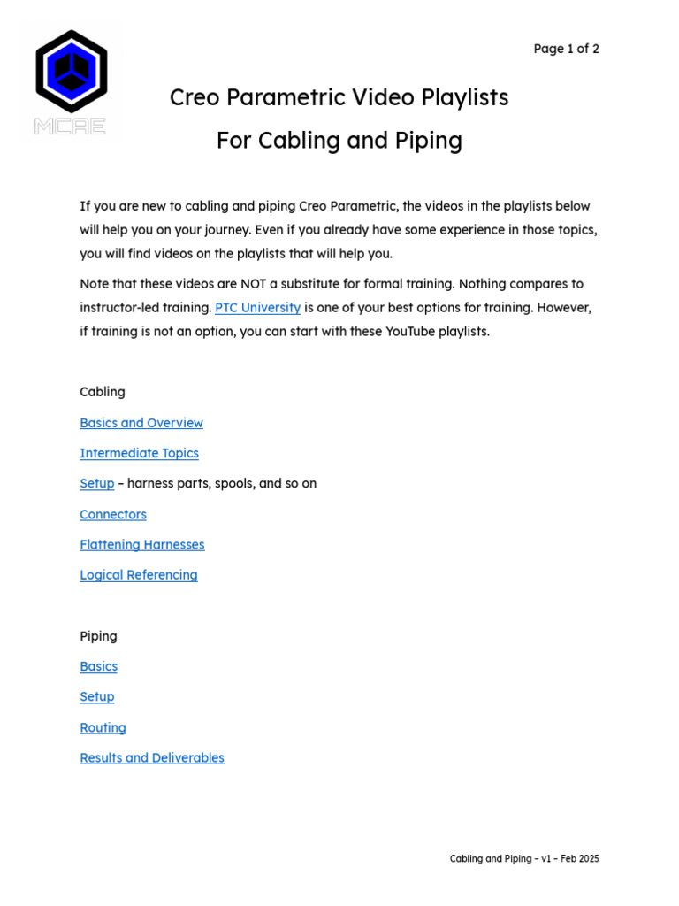 Video Playlists For Cabling and Piping | PDF