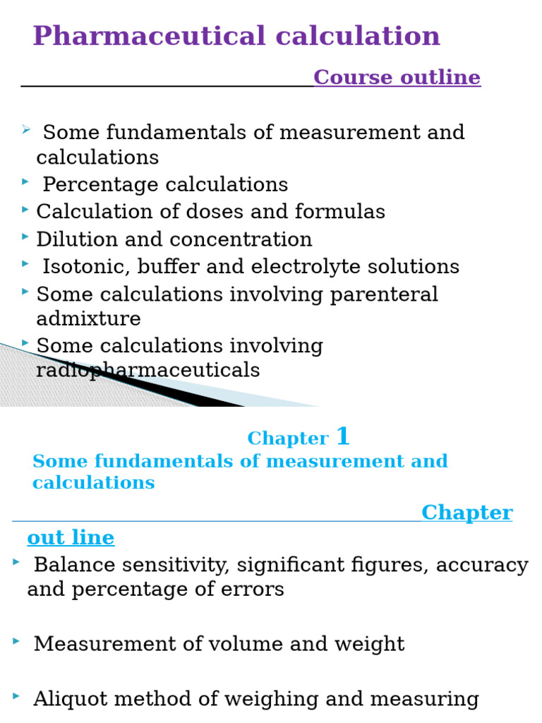 Pharma Calculation 2010 | PDF | Density | Significant Figures