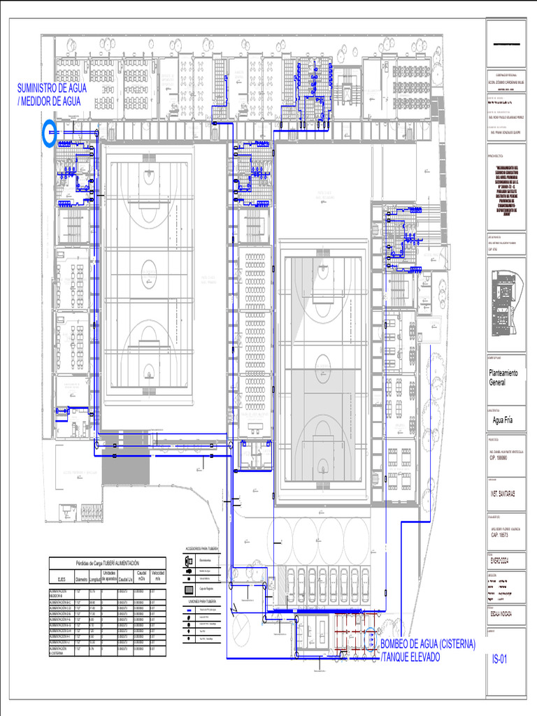 Instalaciones Sanitarias - Agua-Plano - Is-01 - Planteamiento General | PDF