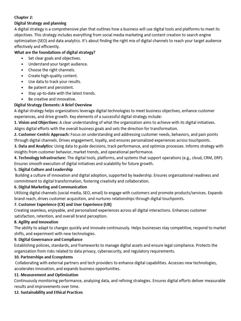 Chapter 2 Digital Stretegy | PDF | Search Engine Marketing | Digital ...