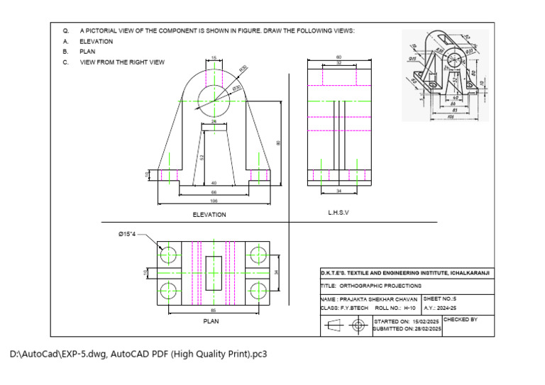 D:/Autocad/Exp-5.Dwg, Autocad PDF (High Quality Print) .Pc3 | PDF