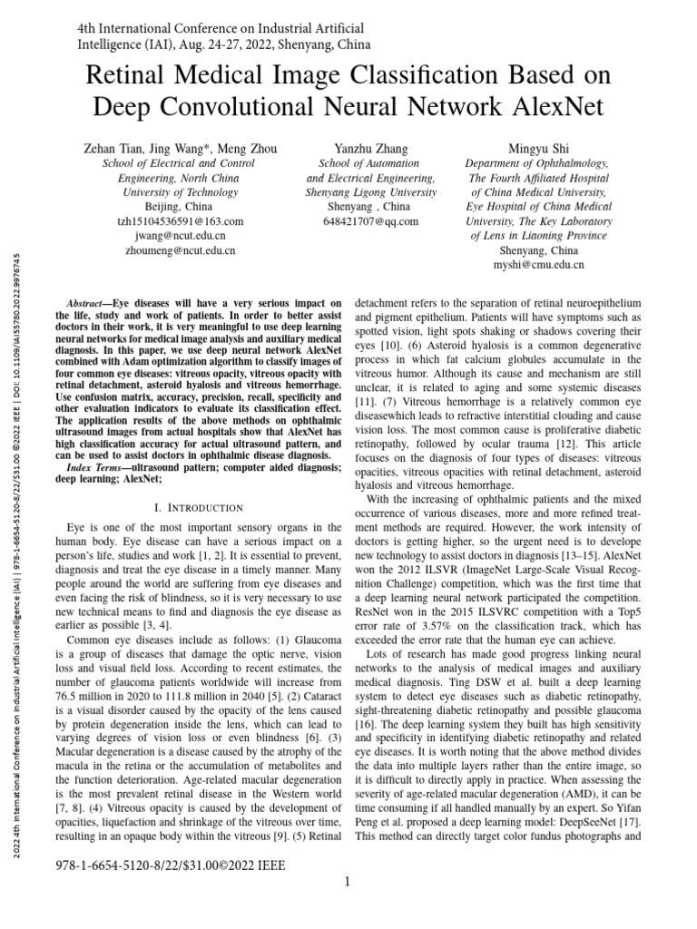 Retinal Medical Image Classification Based On Deep Convolutional Neural Network AlexNet | PDF ...